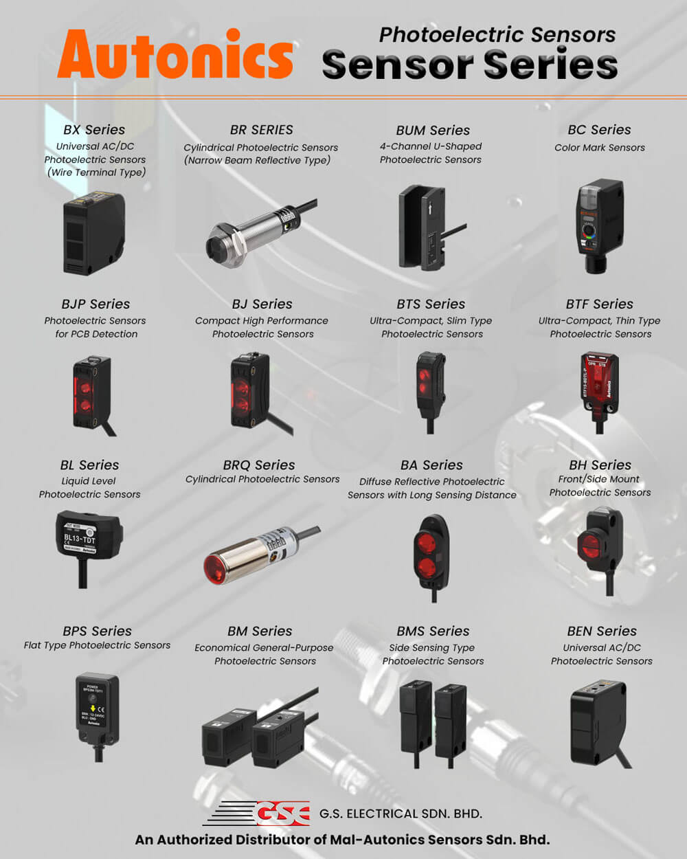 Autonics Photoelectric Sensors - BM Series - G.S. ELECTRICAL SDN. BHD.